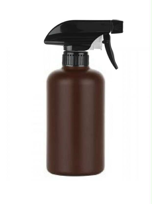 8 oz. Brown 28-400 HDPE Plastic Opaque Boston Rd Bottle-Black Trigger