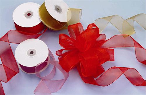 Oraganza Wired Ribbon in 25 yd. spool of 1 1/2 in. wide in 24 colors