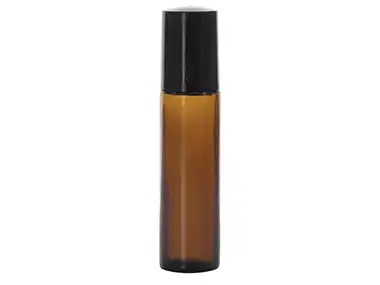 10 ML Amber 16MM Cylinder Rd Glass Roll-On Bottle-Cap-Ball-Fitment
